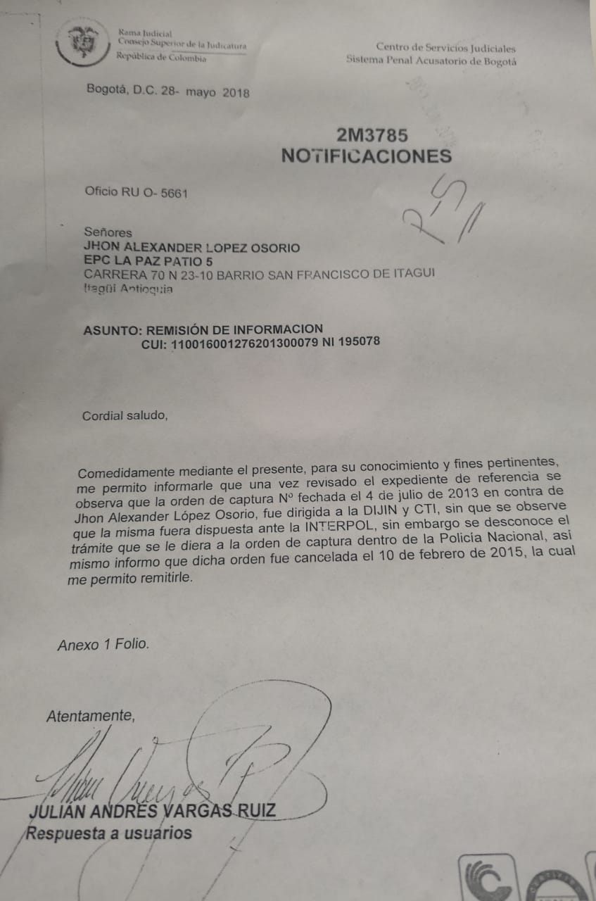 Alexander López no tenía circular roja de Interpol, así relata lo que ...