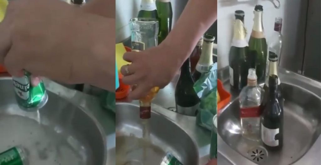 Se hizo viral por botar litros de licor en el lavaplatos, explicando ...
